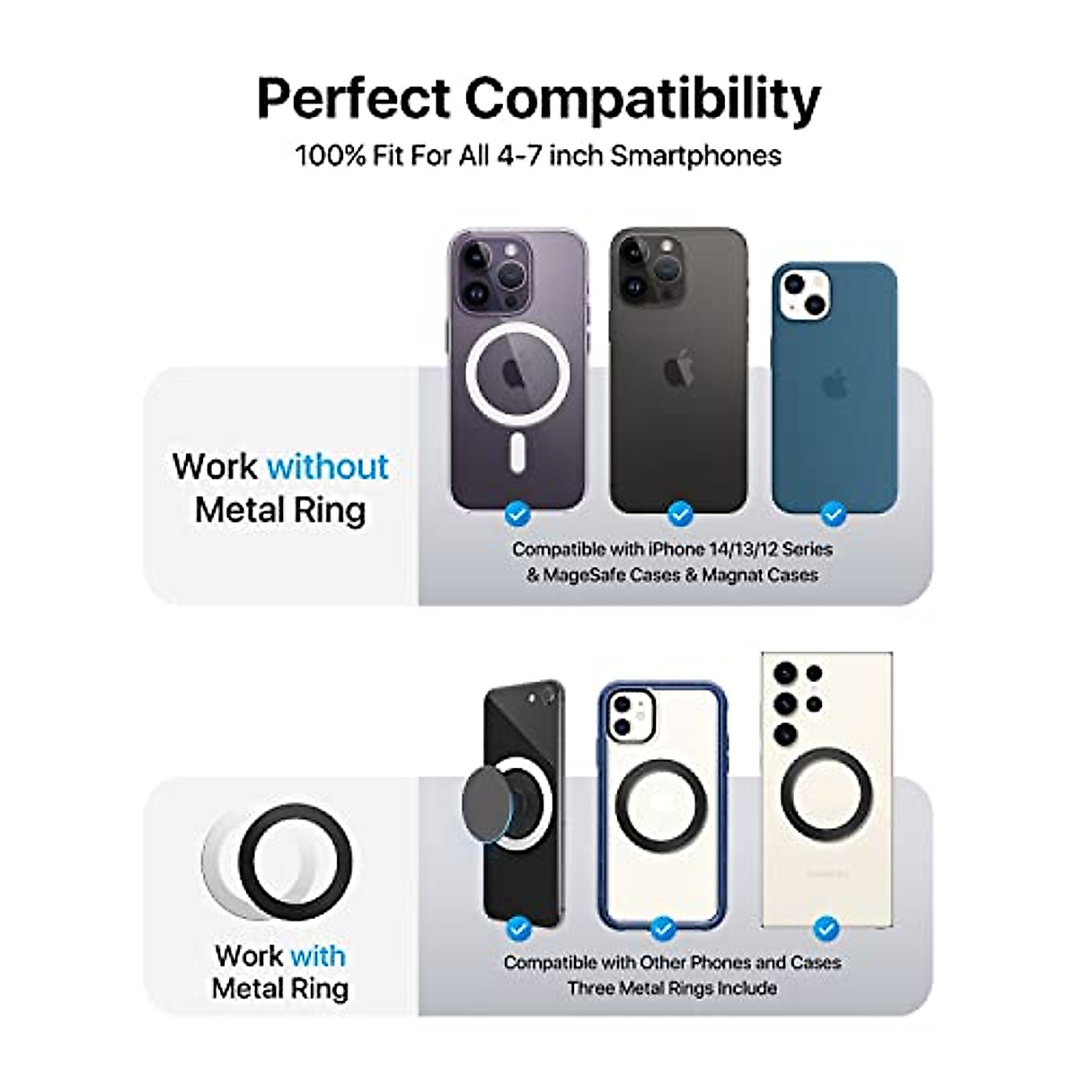 andobil Magnetic Phone Holder for Car [Small BUT Ultra Stable] All-Metal Dashboard Car Mount [Powerful 20 Magnets] Phone Mount for Car Compatible with iPhone 14 13 12 Pro Max/Samsung/MagSafe Case