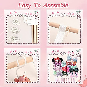 LMIP Headband Holder Girl Hair Bow Organizer, Hanging Baby Headband Holder for Toddler Girls Room, Closet, Wall (White)