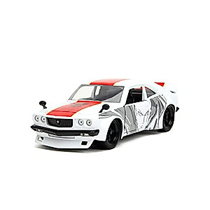 One Punch Man 1:24 1974 Mazda RX-3 Die-cast Car & 2.75" Saitama Figure, Toys for Kids and Adults