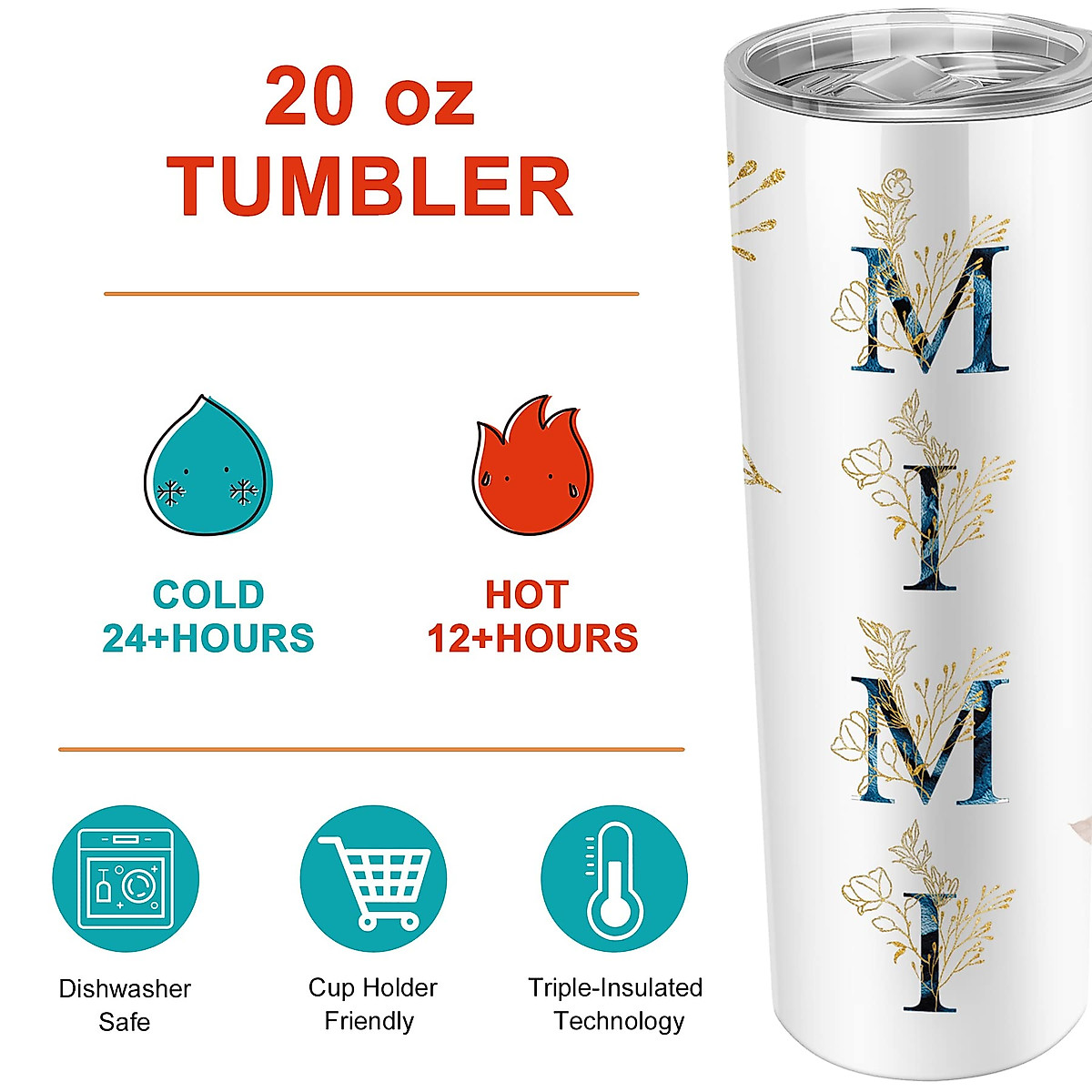 Best Mimi Gifts for Grandma- Cute Grandma's Tumbler- Mother's Day Birthday Christmas Gifts for Grandmom from Grandson Granddaughter