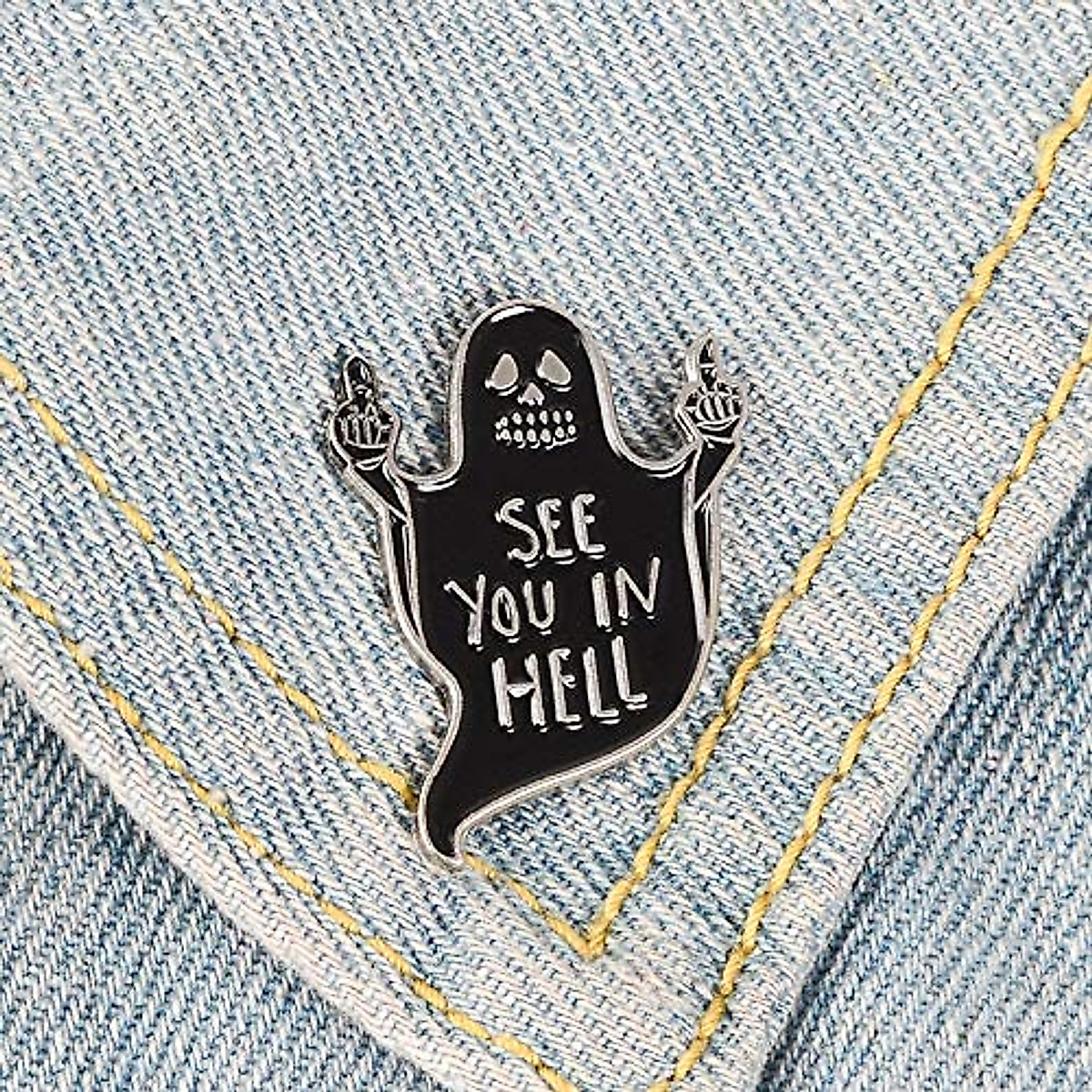 7 Packs Cute Enamel Pins Brooch for Collor Handbag Cap Knapsack Jeans Accessories Collection (Let's Hide)