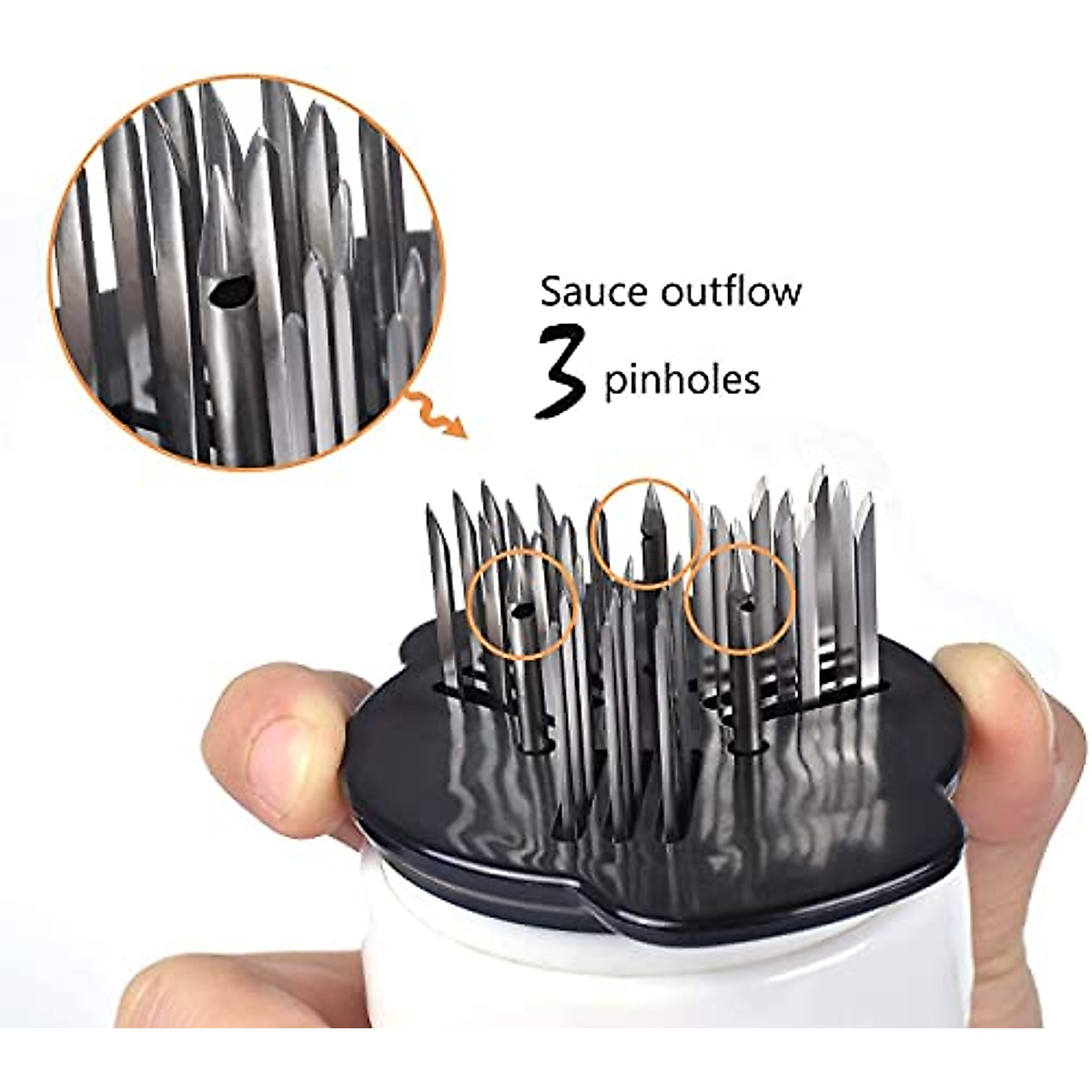 Sauce Enhancer Injector, Sauces Injector Meat Marinade Injector Tenderizer 30 Stainless Steel Meat Tenderizer Needle, 3-oz Large Capacity Meat Flavor Injector