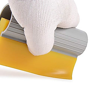 Gomake 5.5 Inch Length Yellow Rubber Vinyl Window Squeegee Water Wiper Glass Scraper with Non-Slip Handle, Pack of 2