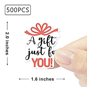 Wailozco A Gift Just for You Stickers,Thank You Stickers,Handmade Stickers,Small Shop Stickers,Envelopes Stickers for Small Business, Online Retailers,Handmade Goods,500 Labels Per Roll