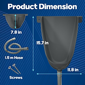Waterless Urinal with Hose - UV Resistant Outside Urinal, Outdoor Plastic Urinals, Outdoor Toilet, Garage Urinal, Urine Diverter, Urinals For Men Bathroom