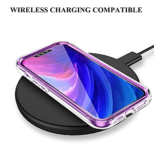 Troniker Stylish Bumper Case Designed for iPhone 13 Pro Max, Purple Marble iPhone 13 Pro Max Case for Women Girls Boys Full-Body Protective Case Cover with Built-in Screen Protector