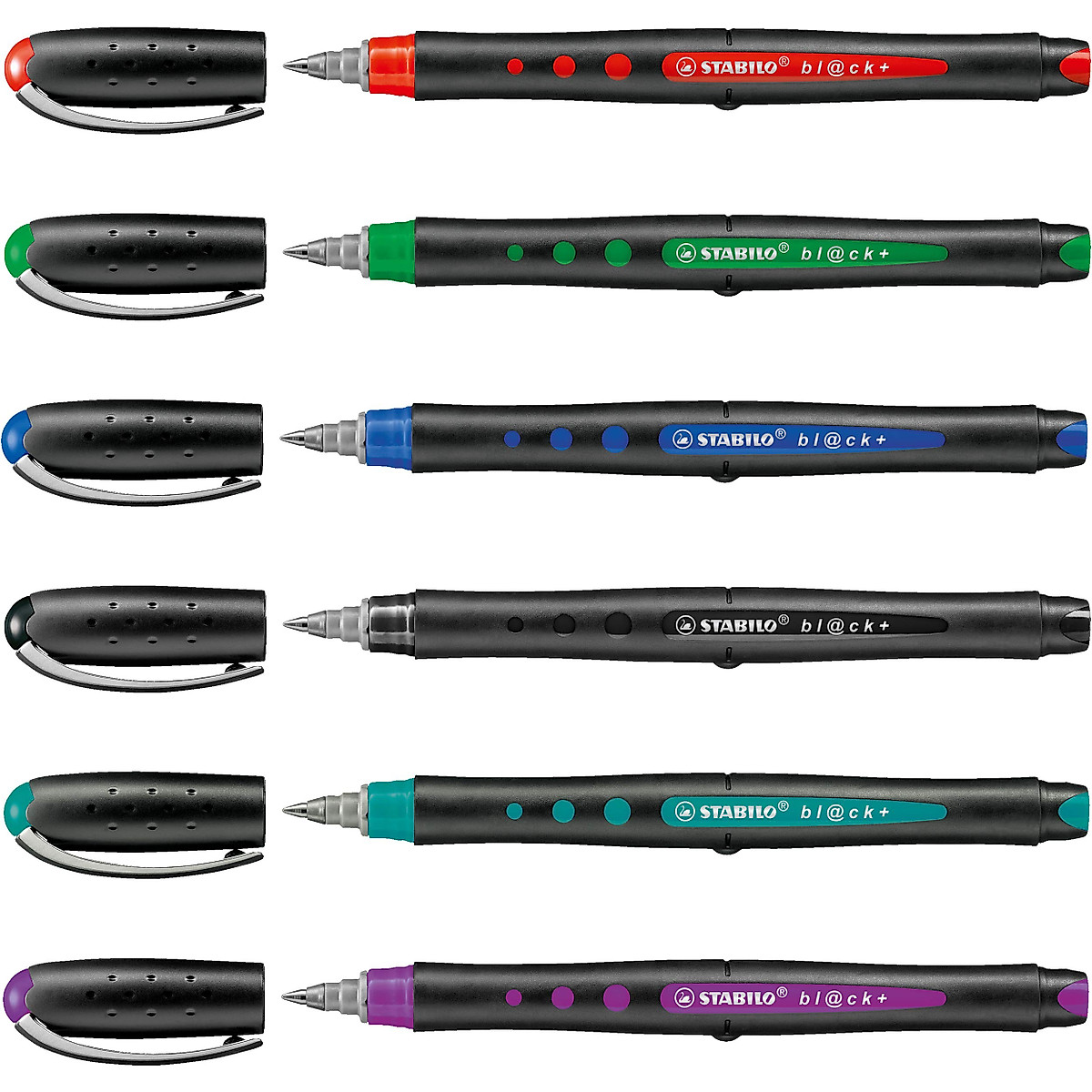 Stabilo Bionic Black Pointball Pen Fine Wallet , Set of 6 , Multicolored
