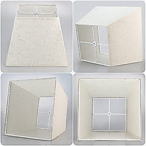 Lamp shades Set of 2, Drum Fabric Lamp Shades for Table Lamps and Floor Lights, Lampshades (Spider Fitter): 7.9" Top x 12" Bottom x 9.5" High, Lampshades Natural Linen Hand Crafted