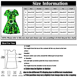 Vestidos para Mujer Casuales Y Elegantes, Spring Dress Dresses Short Sleeve Dress Casual Women's Fashion Round Neck St. Patrick's Day Print Casual Short Dress V Neck Bodycon Dress Fluorescent Green