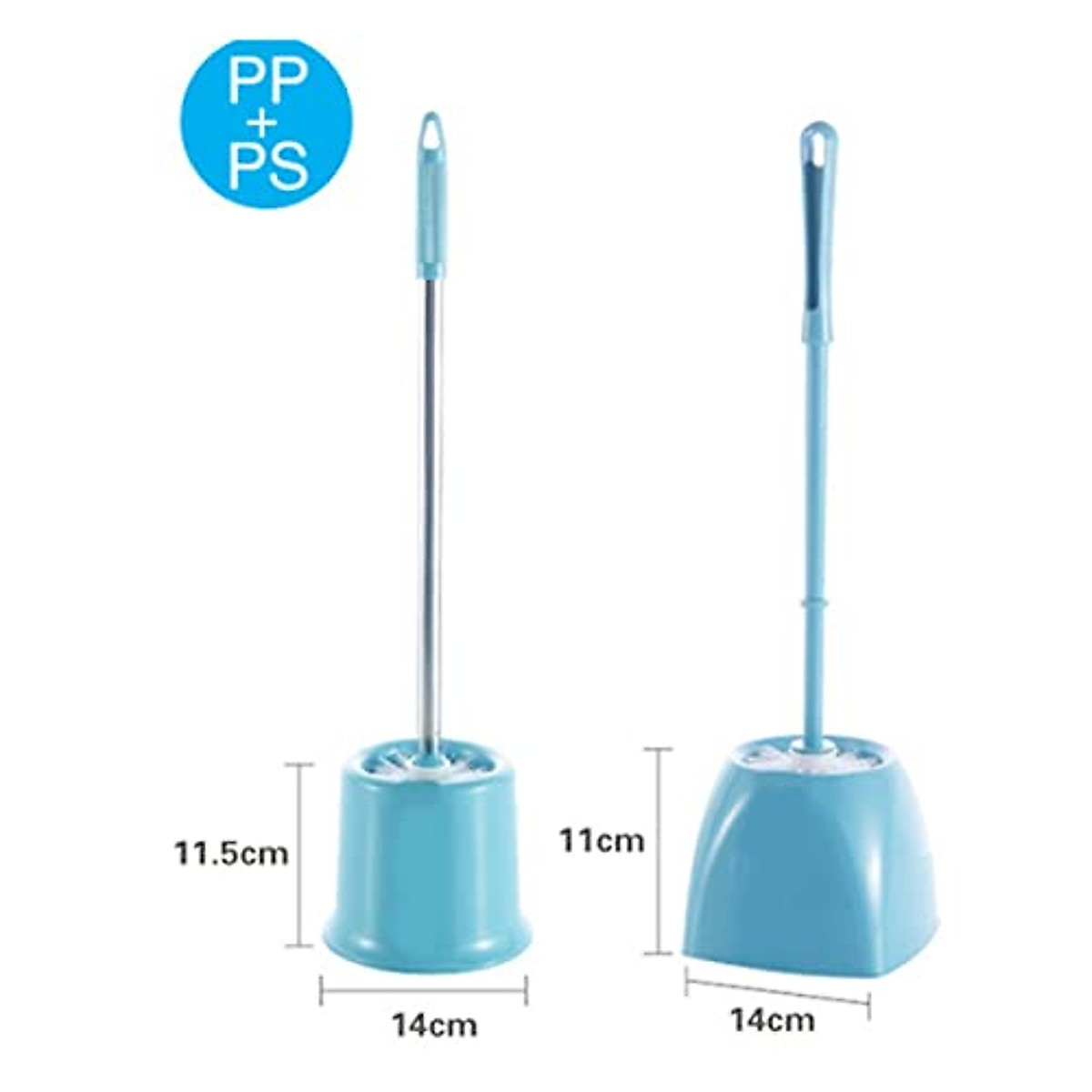 Toilet Cleaning Brush Bathroom Long Handle Stainless Steel with Antique Stand Base Bathroom Accessories (Color : Gray Round)