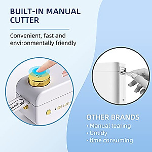FLPLX Label Maker Machine with Tape, D50 Portable Bluetooth Label Printer with Multiple Templates, Inkless Labelmaker Easy to Use for Home Edit and Office Organization USB C Rechargeable White