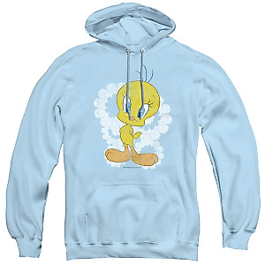 Looney Tunes Retro Tweety Unisex Adult Pull-Over Hoodie, Light Blue, Large