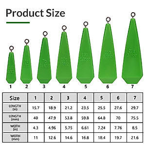 THKFISH Fishing Practice Plugs Practice Plugs Weight Casting Plug Fishing Practice for Kids Improving Casting Skill, 7 Sizes