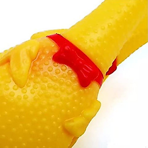 HomeNite 4 Pack Large Screaming Chicken Toy Big Rubber Squawking Chicken 12 inch