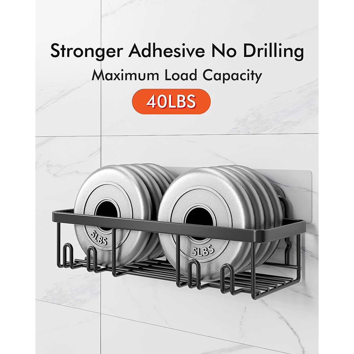 Acootima Shower Caddy 6 Pack, Rustproof Stainless Steel Shower Shelves for Bathroom Organizers and Storage, Adhesive No Drilling Durable Bath Accessories with Large Capacity for Home & Kitchen Decor