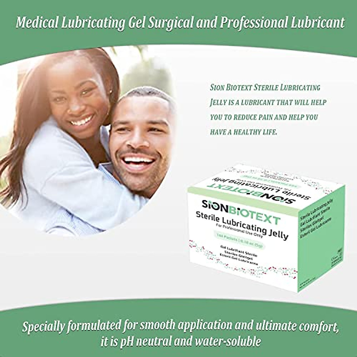 Water-Based Lubricant, Professional Lube in Single Packets for Hospitals and Clinics Use, Lubricating Jelly Smooth Consistency, Non-Staining, Sterile lube 144 Packs per Box (5g Each)