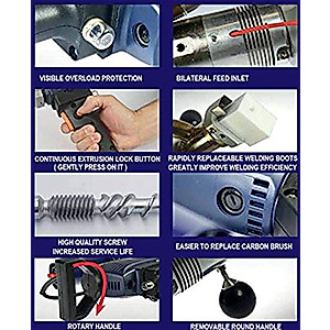 WELDY 3400W Handheld Plastic Extrusion Welding Machine kit Hot Air Plastic Welder Gun Vinyl Weld Extruder Welder Machine (EX2)