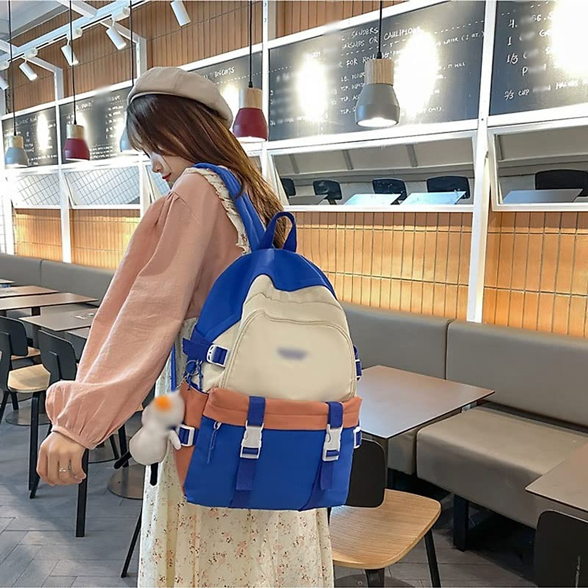 DINGZZ Fashion Unisex Large Capacity Student Backpack Teenage School Backpacks Waterproof Nylon Travel Bag (Color : E, Size : 30 * 12 * 42CM)