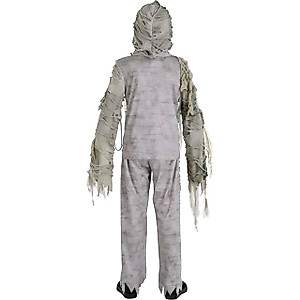 Mummified Costume With Attached Hood - Standard Size - Dirty White Cheesecloth, Perfect for Halloween & Themed Parties - 1 Set