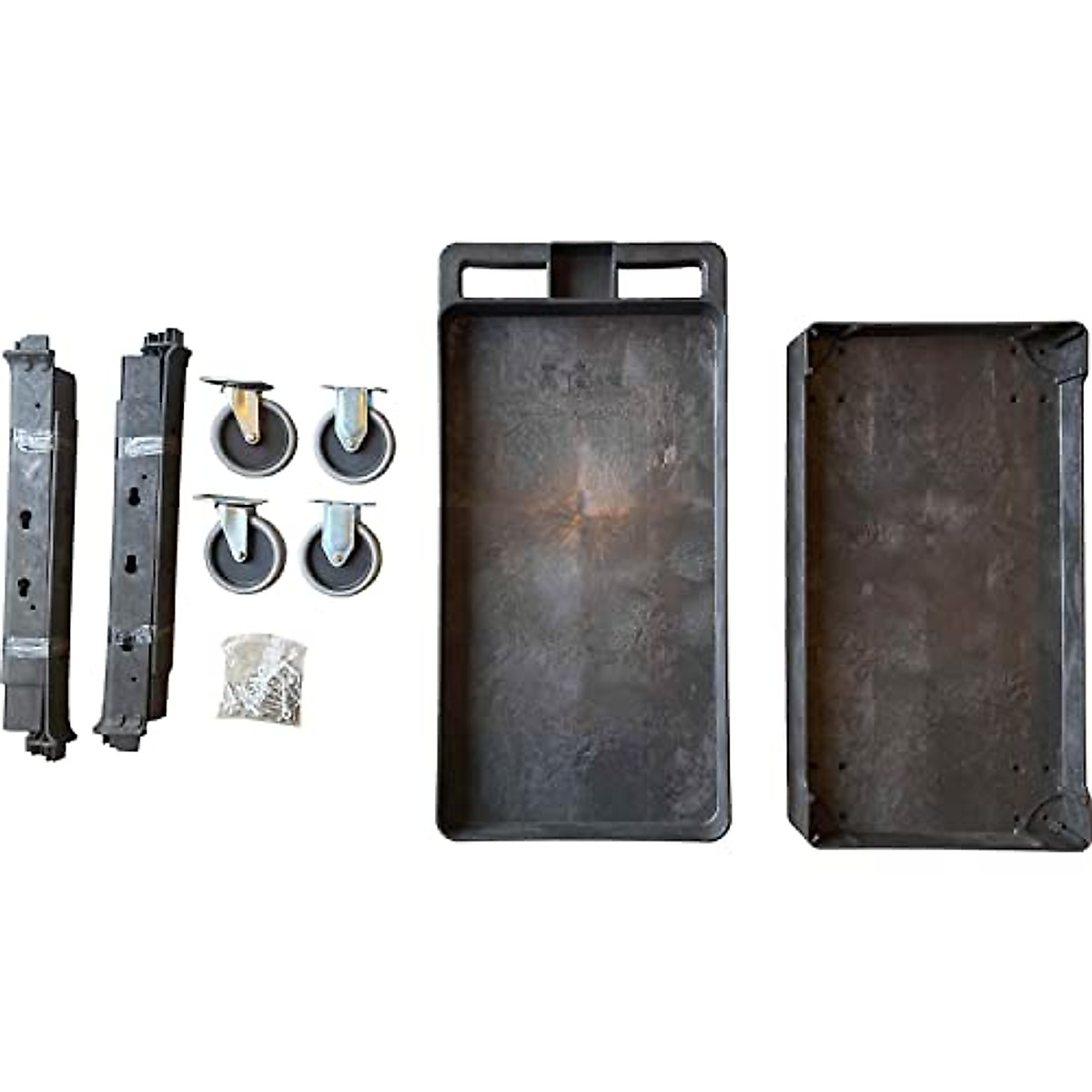 550lb Capacity Heavy Duty Plastic Utility Cart 34-1/2" L x 16-3/4" W with Handle 2 Shelves Pake Handling Tools