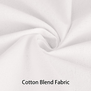 White Kitchen Curtains 36 Inch Cotton Blend Farmhouse Tier Curtains Tab Top Boho Rustic Button Curtains Light Filtering Small Window Curtain for Cafe Bathroom Bedroom Drapes 26''W x 36''L, 2 Panels