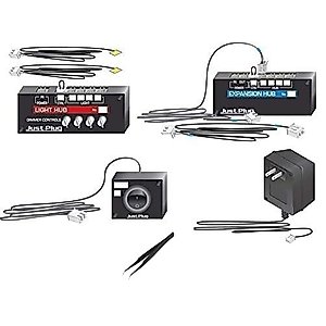 Woodland Scenics Just Plug Lighting System, Light Hub, Expansion Hub, Auxiliary Switch and Power Supply with Make Your Day Tweezers
