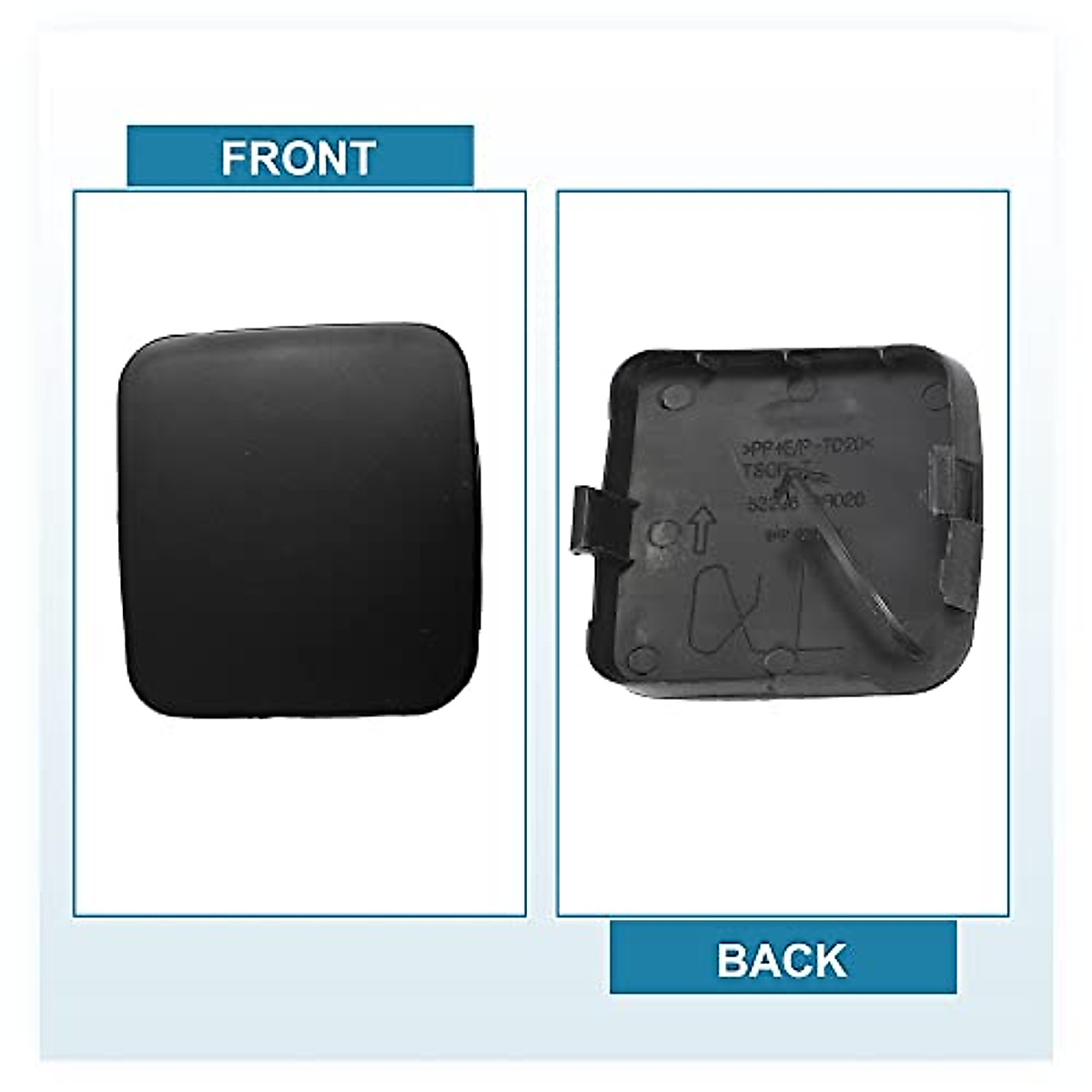 X AUTOHAUX 1 Pair Front Left Right Bumper Tow Hook Cover 53285-0R020 53286-0R020 for Toyota RAV4 2009 2010 2011 2012 Tow Hook Eye Lid Cover Cap Bright Black