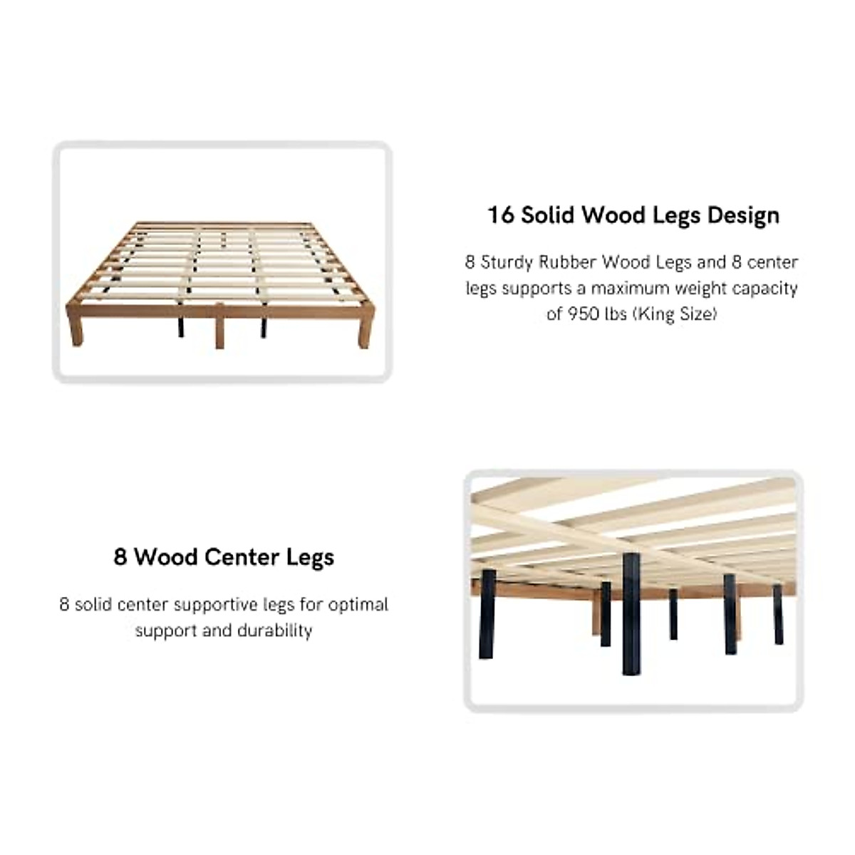 Harper & Bright Designs King Size Platform Bed Frame, Minimalist Wood King Bed Frames with Strong Center Support Feet, King Size Bed for Teens Adults,No Box Spring Needed,Easy Assembly,Natural