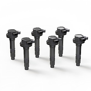 Ignition Coil Pack Set of 6 - Compatible with Ford, Mercury, Mazda & Lincoln Vehicles - 3.5L, 3.7L V6 Edge, F150, Explorer, Mustang, Taurus X, MKZ - Replaces 7T4E-12A375-EE, DG520, 7T4Z12029E, DG-520