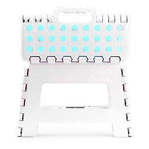 SPLENDOLE Folding Step Stool - 9-Inch Non-Slip Foot Stool for Kitchen, Bathroom, Living Room - Compact and Lightweight Stool Chair with 250-Lb Maximum Weight Capacity Step Stools for Kids and Adults