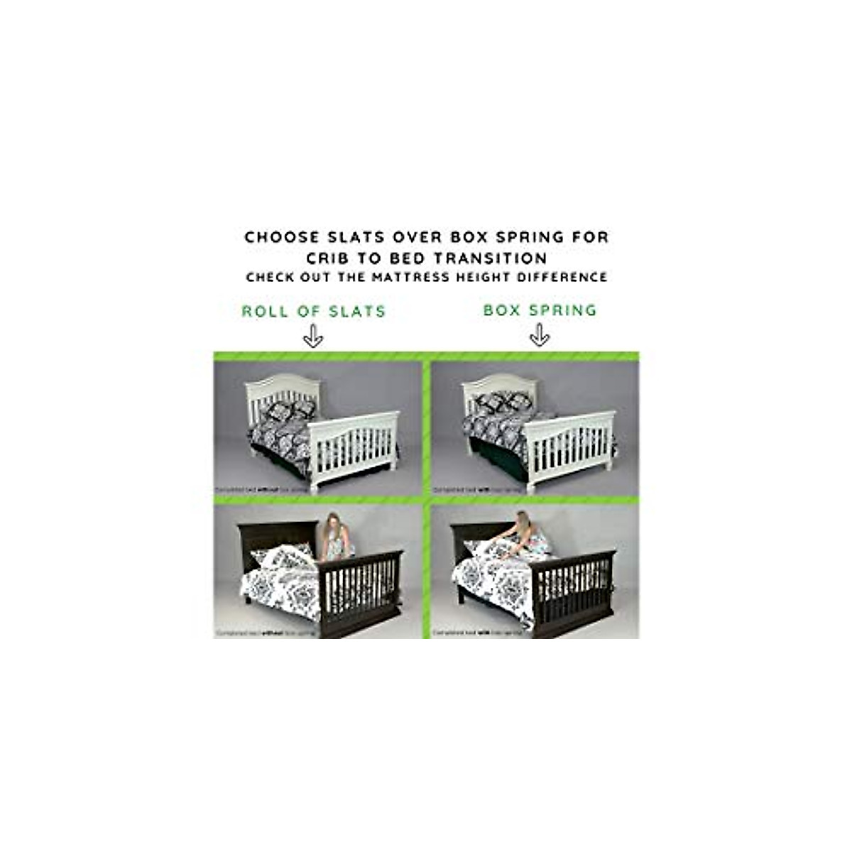 Full-Size Conversion Kit Bed Rails Compatible with Oxford Baby, Soho Baby, Ozlo Baby & Avalon Baby Cribs | See Description for List of Compatible Cribs (Heirloom White - Lexington)