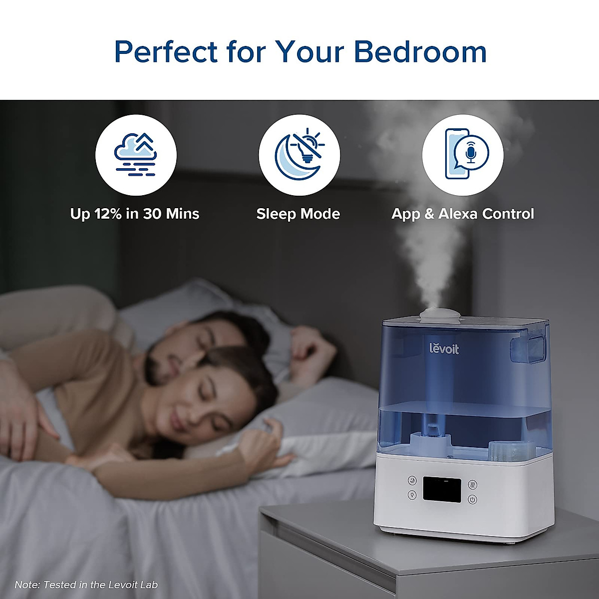 LEVOIT Classic300S Ultrasonic Smart Top Fill Humidifier, Extra Large 6L Tank & Humidifiers for Bedroom Large Room, 3L Cool Mist Top Fill Oil Diffuser, White