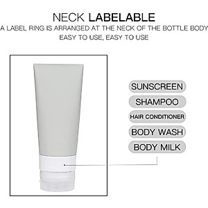 LARPIPAO TSA Certified Portable Soft Silicone Travel bottles Set - 6 Pack Leakproof Silicone Travel Bottles,Cosmetic Toiletry Containers(Label stickers)