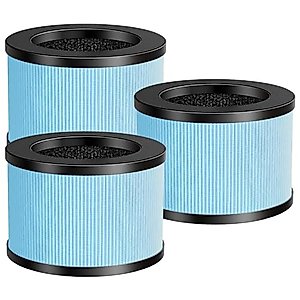 Ecleanfy MK-01 MK-06 TZ-K1 DH-JH01 Replacement Filter Compatible with MK-01 MK-06, ToLife TZ-K1, Kloudi DH-JH01, POMORON MJ001H/MJ012H Air Purifi-er, 3 Pack