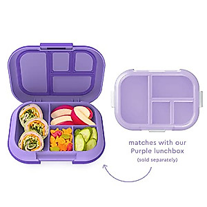Bentgo® Kids Chill Tray with Transparent Cover - Reusable, BPA-Free, 4-Compartment Meal Prep Container with Built-In Portion Control for Healthy, At-Home Meals & On-the-Go Lunches (Purple)