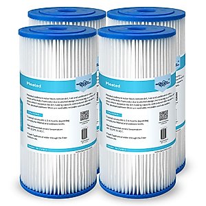 Membrane Solutions 5 Micron Pleated Water Filter Home 10"x4.5" Whole House Heavy Duty Sediment Replacement Cartridge Compatible with ECP10-1,ECP20-BB,R50-BBSA,FXHSC,CB1-SED10-BB (4 Pack)