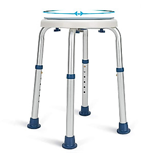 GreenChief Shower Stool 300lb, Rotating Bath Seat, Adjustable Shower Chairs & GreenChief Cushion for Shower Waterproof, Seat Foam Cushion with Hook, Bath Seat Cushion Mat