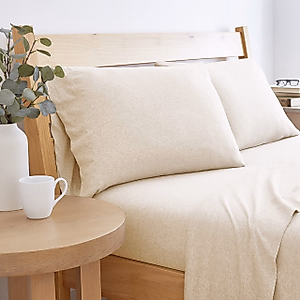 BED INC Road Trip America Jersey Sheets Full Set - Cotton (4 Pieces) Deep Pockets T-Shirt Soft Knit Stretchy Jersey Full Size Sheet Sets Set - 1 Flat 1 Fitted 2 Pillowcases (Oatmeal, Full)