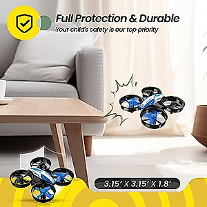 Holy Stone Mini Drone for Kids and Beginners RC Nano Quadcopter Indoor Small Helicopter Plane with Auto Hovering, 3D Flip, Headless Mode and 3 Batteries, Great Gift Toy for Boys and Girls, Blue