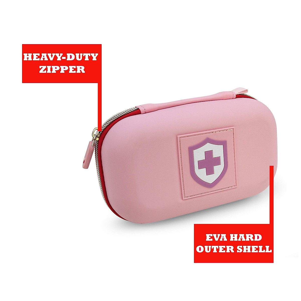 CASEMATIX Pink Compact Insulated Asthma Inhaler Travel Bag Case Compatible with Chamber Inhaler Spacer, Masks and More - Does Not Fit Spacers Longer Than 6.25 inches, Includes CASE ONLY