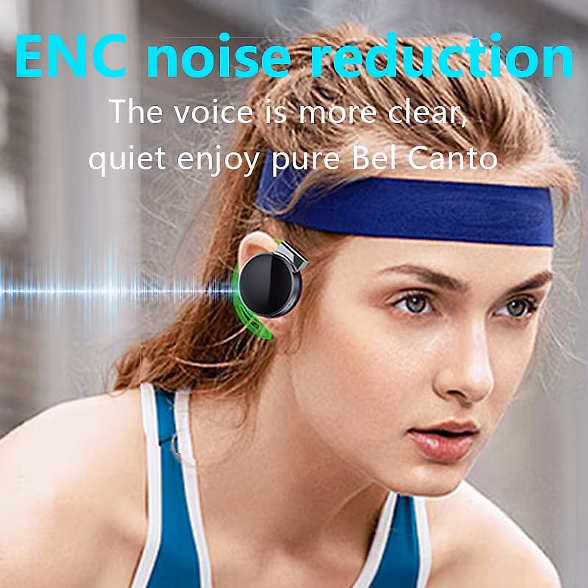 Wireless Sports Earbuds with Earhooks Bluetooth 5.3 Over Ear Wireless Earbuds Open Ear Headphones Sports Headset Bluetooth with 4 Microphones Clip on Earphones Wireless Earphones for Sport Cycling