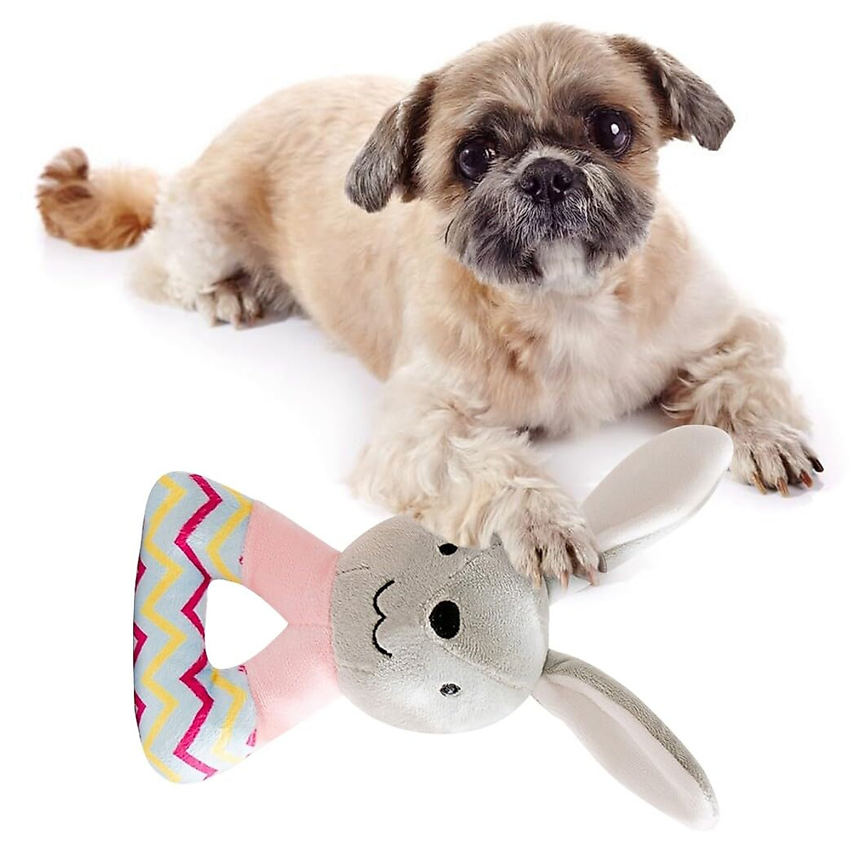 Plush Squeaky Dog Toy for Teething – Training Toy for Stress Comfort and Portable Puppy Interaction - Funny Pet Dental Chew Tool