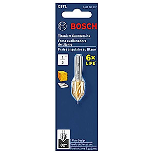 BOSCH CST1 1/2 In. Titanium-Coated Countersink