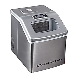 FRIGIDAIRE EFIC452-SS 40 Lbs Extra Large Clear Maker, Stainless Steel, Makes Square Ice