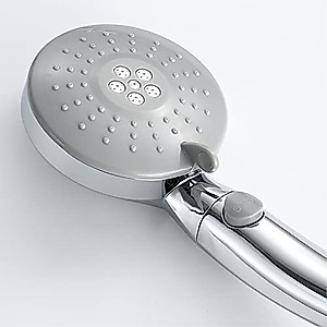 Deliao Elderly Handheld Shower Head Designed For Disabled Pregnant Woman Gravidas With 79-Inch Hose Suciton Cup Holder Bracket Home Care Control Button Convenient Push Button Chrome