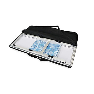 PARTYPONG Black Folding Portable Party Bar with Black Skirt, Storage Shelf, and Carrying Bag - Single Set