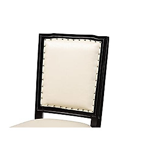 Baxton Studio Louane Beige and Black Finished Wood 2-Piece Dining Chair Set