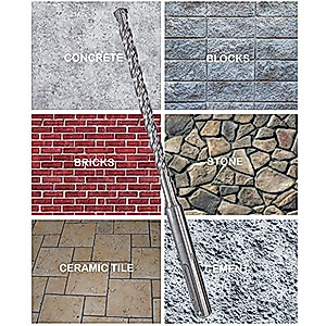 SDS Plus Hammer Drill Bit 3/16 in. x 8 in. Masonry Concrete Rock Drill-3Pcs