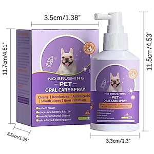 Pet Clean Teeth Spray, 2023 New Formula for Dogs & Cats, No Brushing Required, Freshens Breath, Prevents Plaque & Tartar, Natural Oral Care Spray (1pc)