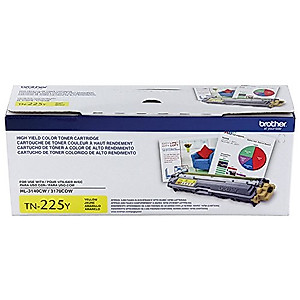 Brother TN221BK Standard Yield Black and TN225C, TN225M, TN225Y High Yield Cyan, Magenta and Yellow Toner Cartridge Set